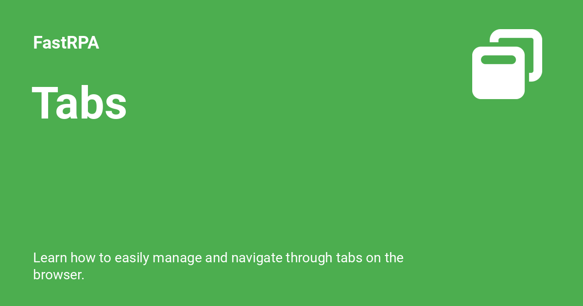 Tabs - FastRPA